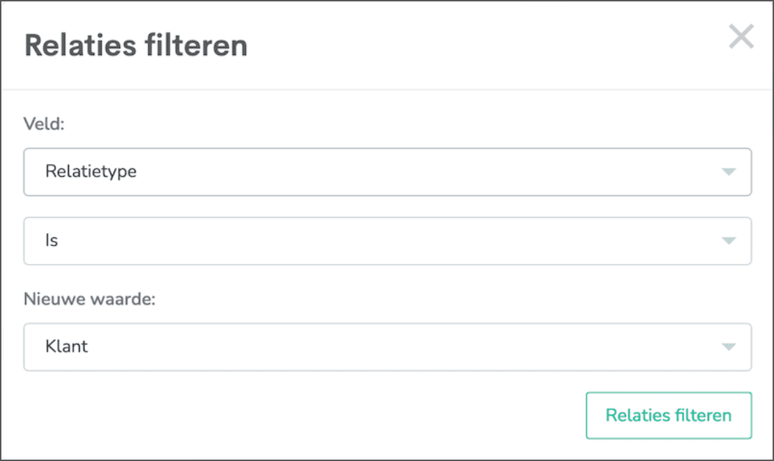 Relaties filteren | SpinOffice CRM